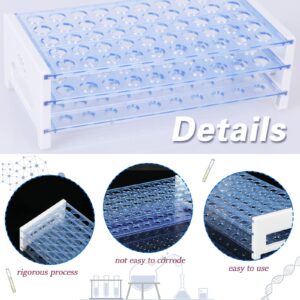 50 Pcs Clear Plastic Test Tubes with Rack,16 x 100mm(10ml) Tube with Caps and 50 Holes Tubes Rack for Scientific Experiments,Beads Liquid Storage Containers,Scientific Theme Party Decorations