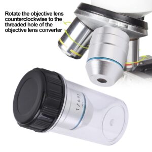 Hilitand Microscope Objective Lens,1X Biological Microscope Objective Lens, 195 Achromatic Objective Optical Glass Lens, Universal 20.2mm RMS Thread