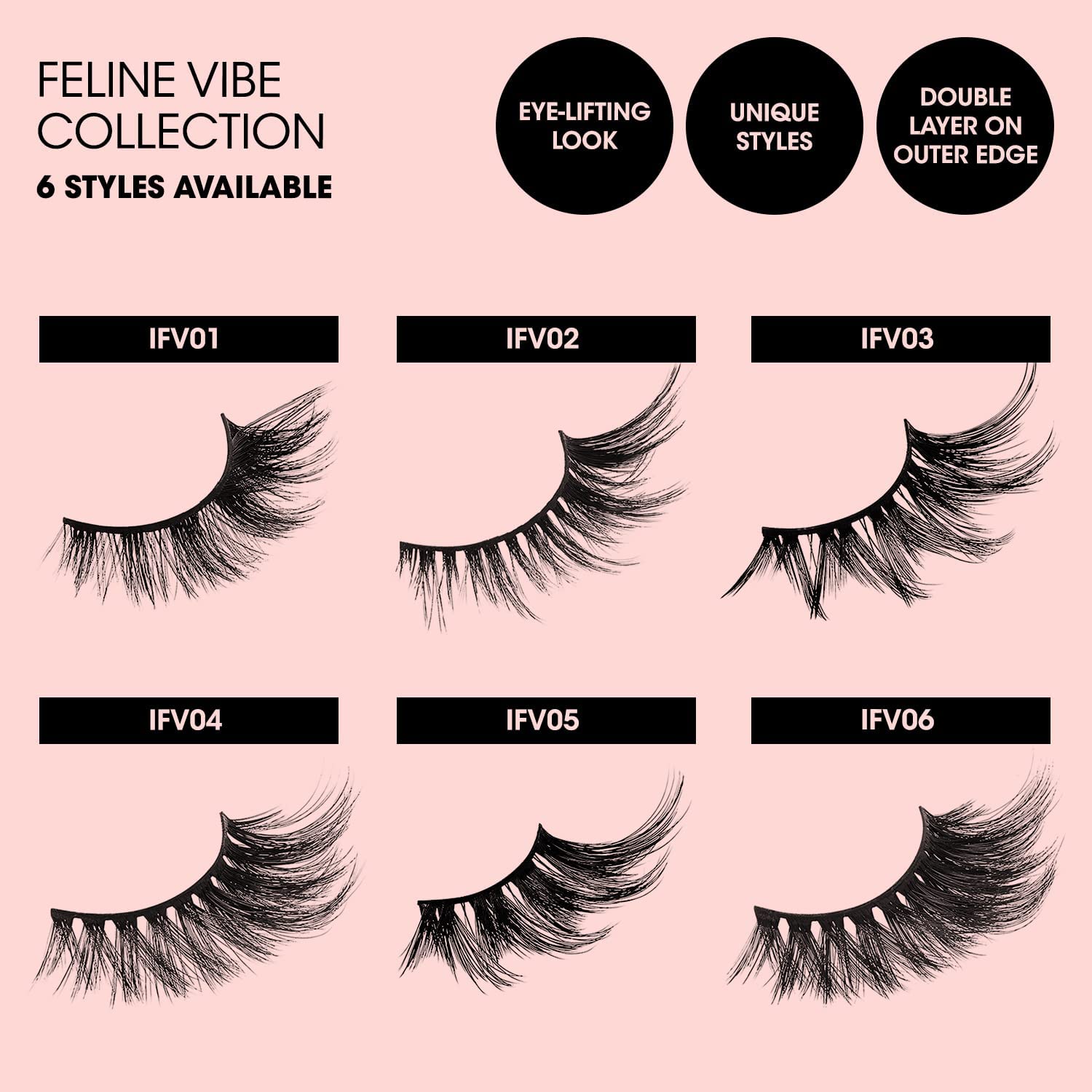 i-ENVY 2 Pairs False Eyelashes Feline Vibe Cat and Fox Eye Lifting Look, Dramatic Lashes (02)