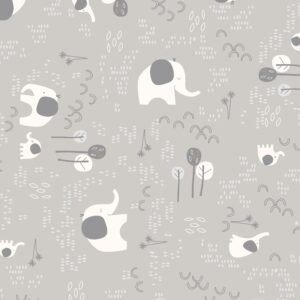 Bedtime Originals Elephant Love Gray/White Baby/Toddler Polyester Fitted Crib Sheet