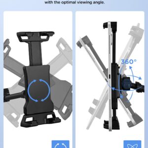 LZSIG Updated Tablet Mount Holder for Mic Stand, Adjustable Microphone Music Stand iPad iPhone Holder Stand, Compatible with Kindle, Android, All 4.7 to 13.5-inch Tablets & Smartphones (L)