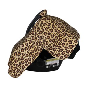 KiuLoam Animal Leopard Cheetah Print Baby Car Seat Canopy, Nursing Cover Breastfeeding Scarf, Stretchy Soft Breathable Infant Carseat Cover for Babies Boys Girls