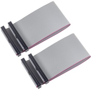 jujinglobal 2pcs 40pins to 40 pins idc gray ribbon cable female to female for raspberry pi 2 3 4 zero about 20cm