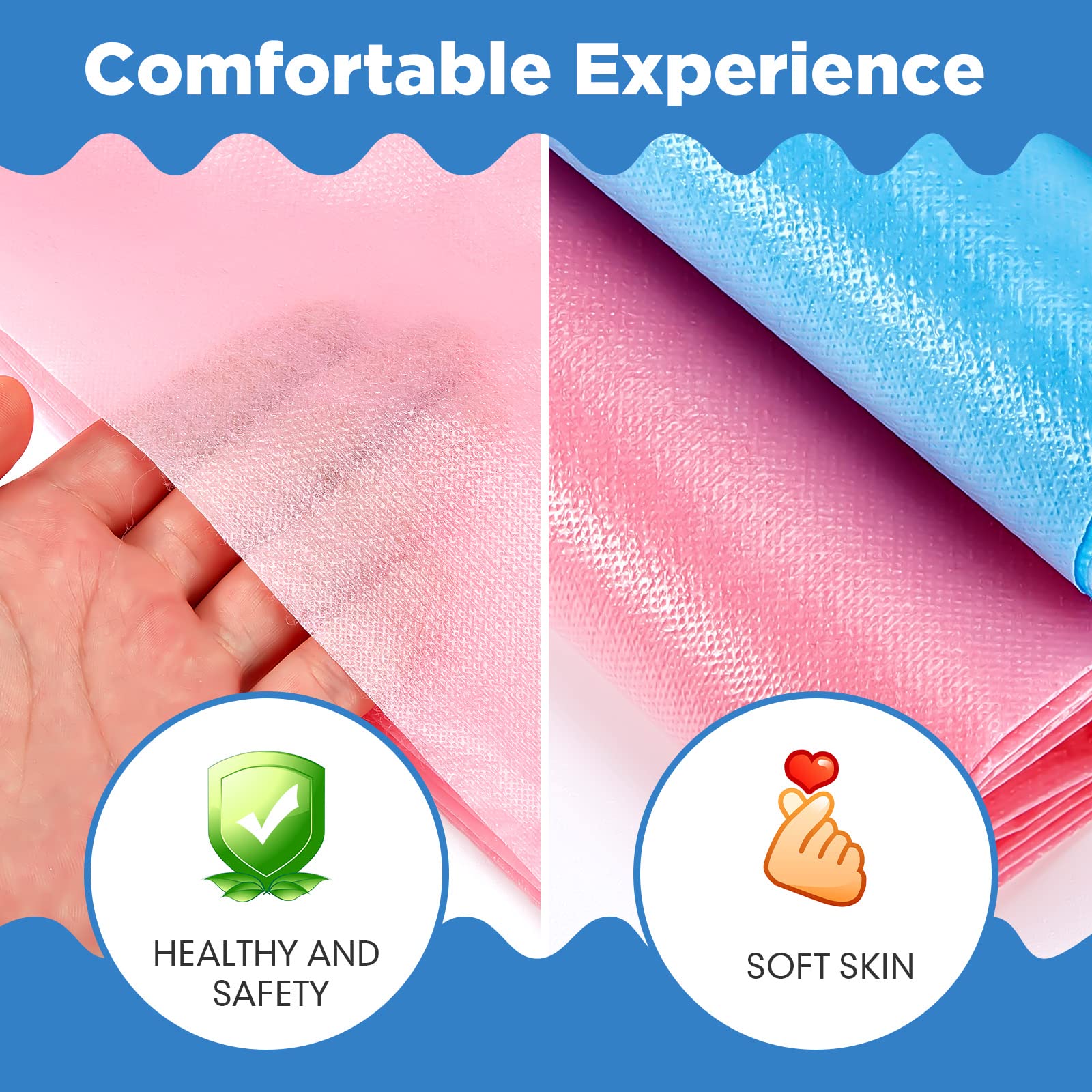 60 Pieces Massage Table Cover Disposable Sheets for Massage Table Waterproof Disposable Bed Sheets Oil Proof for Spas Beauty Salons Lash Bed, 31.5 x 70.1 Inch (Pink, Blue)