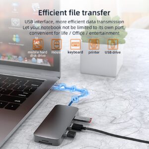 USB C Hub 10 in 1, USB-C Laptop Docking Station, USB C to HDMI Adapter for MacBook and Windows with 4K HDMI VGA Ethernet PD 3.0 USB Audio RJ45 TF/SD