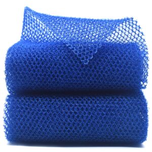 2 piece african exfoliating net for body, african net sponge, african wash net, african shower net, african bath sponge scrubbing rag net exfoliation, african body scrubber (blue)