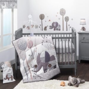 Bedtime Originals Elephant Love Musical Baby Crib Mobile Soother Toy - Gray