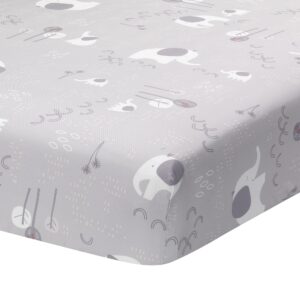 bedtime originals elephant love gray/white baby/toddler polyester fitted crib sheet