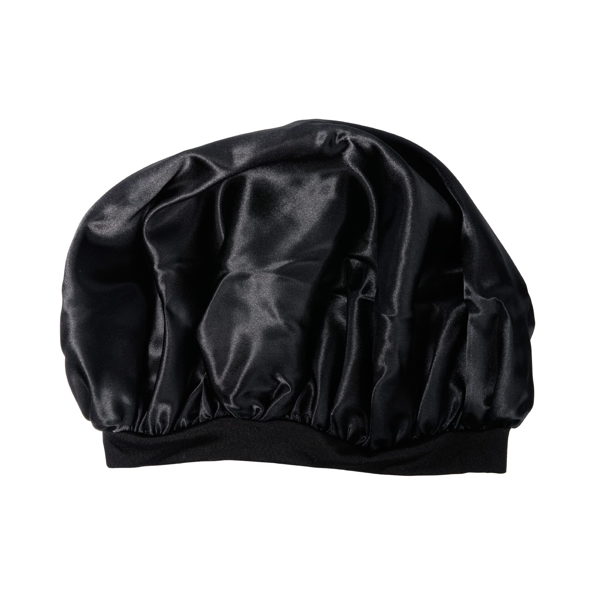 Red by Kiss Kids Satin Bonnet with Wide Band, Sleep Cap for Kids, Bonnet for Boys and Girls (Black)