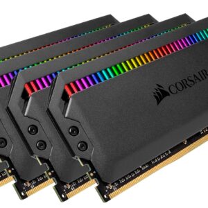 Corsair Dominator Platinum RGB 128GB (4x32GB) DDR4 3600MHz C18 Desktop Memory (12 Ultra-Bright CAPELLIX RGB LEDs, Patented Dual-Channel DHX Cooling Technology, Intel XMP 2.0 Support) Black