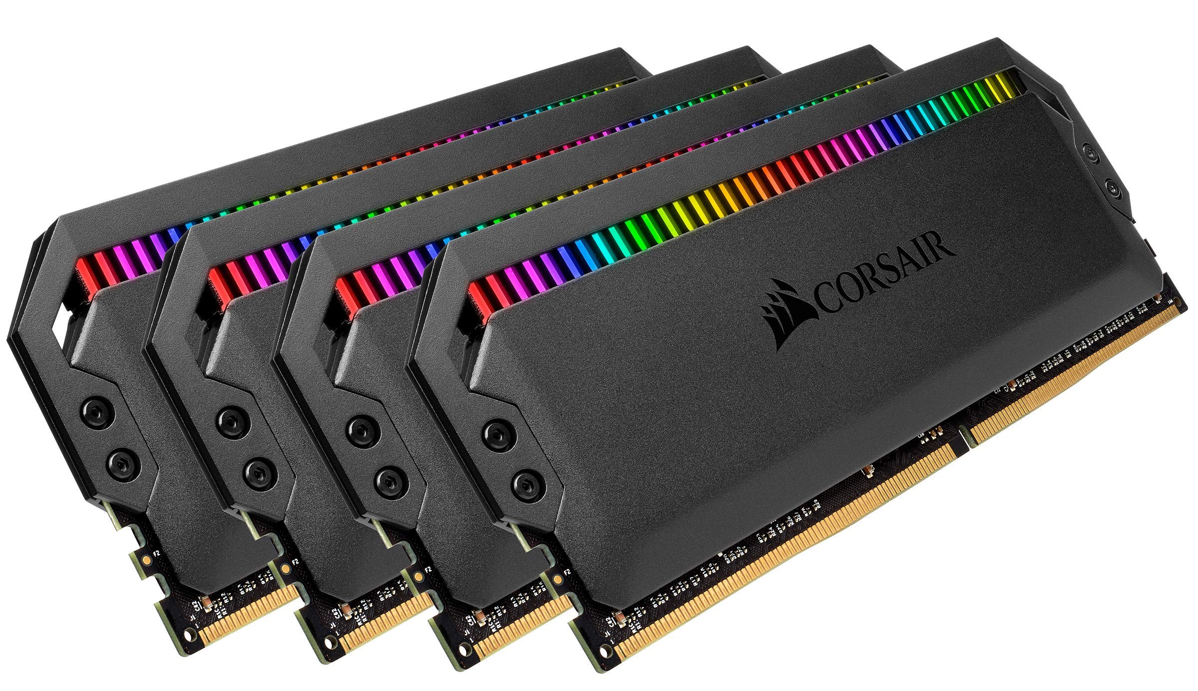 Corsair Dominator Platinum RGB 128GB (4x32GB) DDR4 3600MHz C18 Desktop Memory (12 Ultra-Bright CAPELLIX RGB LEDs, Patented Dual-Channel DHX Cooling Technology, Intel XMP 2.0 Support) Black