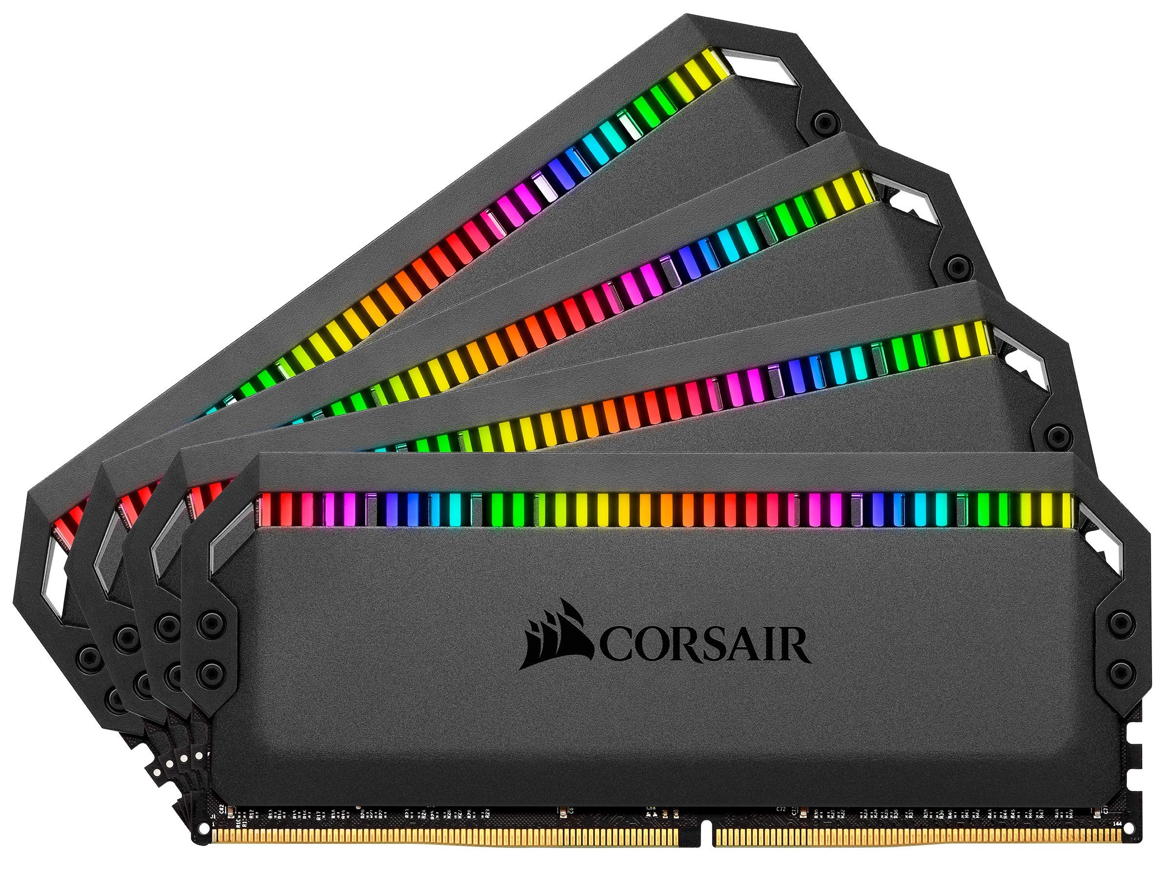 Corsair Dominator Platinum RGB 128GB (4x32GB) DDR4 3600MHz C18 Desktop Memory (12 Ultra-Bright CAPELLIX RGB LEDs, Patented Dual-Channel DHX Cooling Technology, Intel XMP 2.0 Support) Black