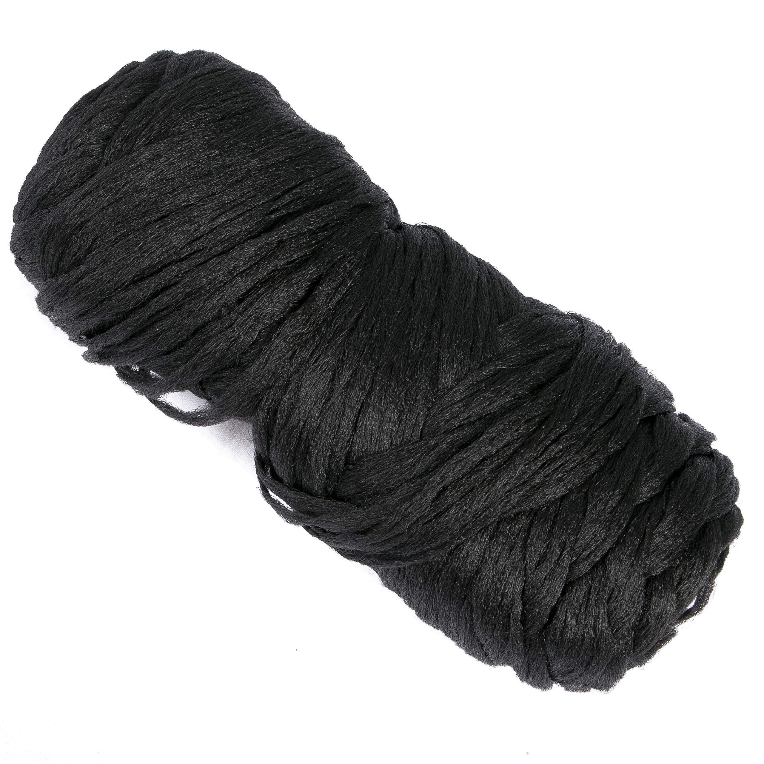 8Pcs Brazilian Yarn Wool Hair Arylic Yarn for Hair Crochet Braid Twist Warps Black Color