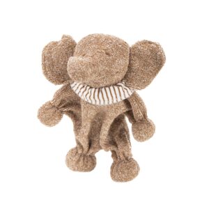 under the nile organic cotton kandula the elephant toffee lovey toy, size 9" tall