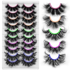 mink lashes d curl lashes strips fluffy false eyelashes full volume messy fake lashes 10 pairs 5 styles mink lash pack