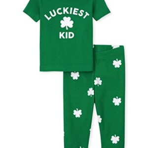 The Children's Place unisex-baby and Toddler Short Sleeve Top and Pants Pajama Set St. Patricks Day Baby & Toddler - PJ Set 3T