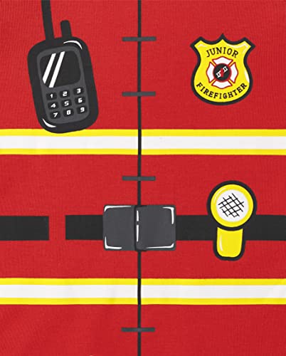 The Children's Place Baby Boys' Unisex and Toddler Snug Fit Cotton Mixed 2 Piece Pajama Sets, Firefighter/Fire Truck 2-Pack, 12-18 Months