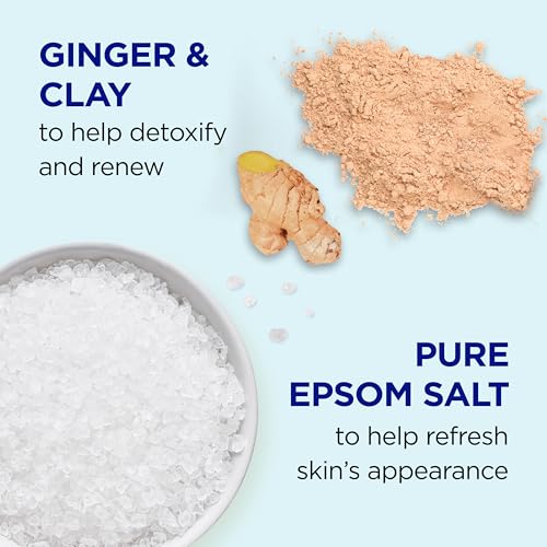 Dr Teal's Foaming Bath with Pure Epsom Salt, Detoxify & Energize with Ginger & Clay, 34 fl oz (Pack of 4) (Packaging May Vary)