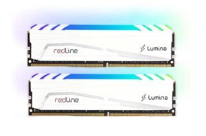 mushkin redline rgb white - ddr4 udimm - 64gb (2x32gb) 3600mhz cl-16-288-pin1.35v desktop ram - non-ecc - dual channel - lumina heatsink (mlb4c360gkkp32gx2)