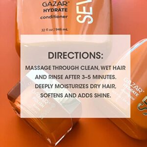 SEVEN Haircare Gazar Hydrate Conditioner for Women & Men, Anti-Frizz + Moisturize Dry Hair, Sulfate Free, Cruelty Free, Paraben Free with Argan Oil, Jojoba + Biotin, Made in USA, 10.7oz