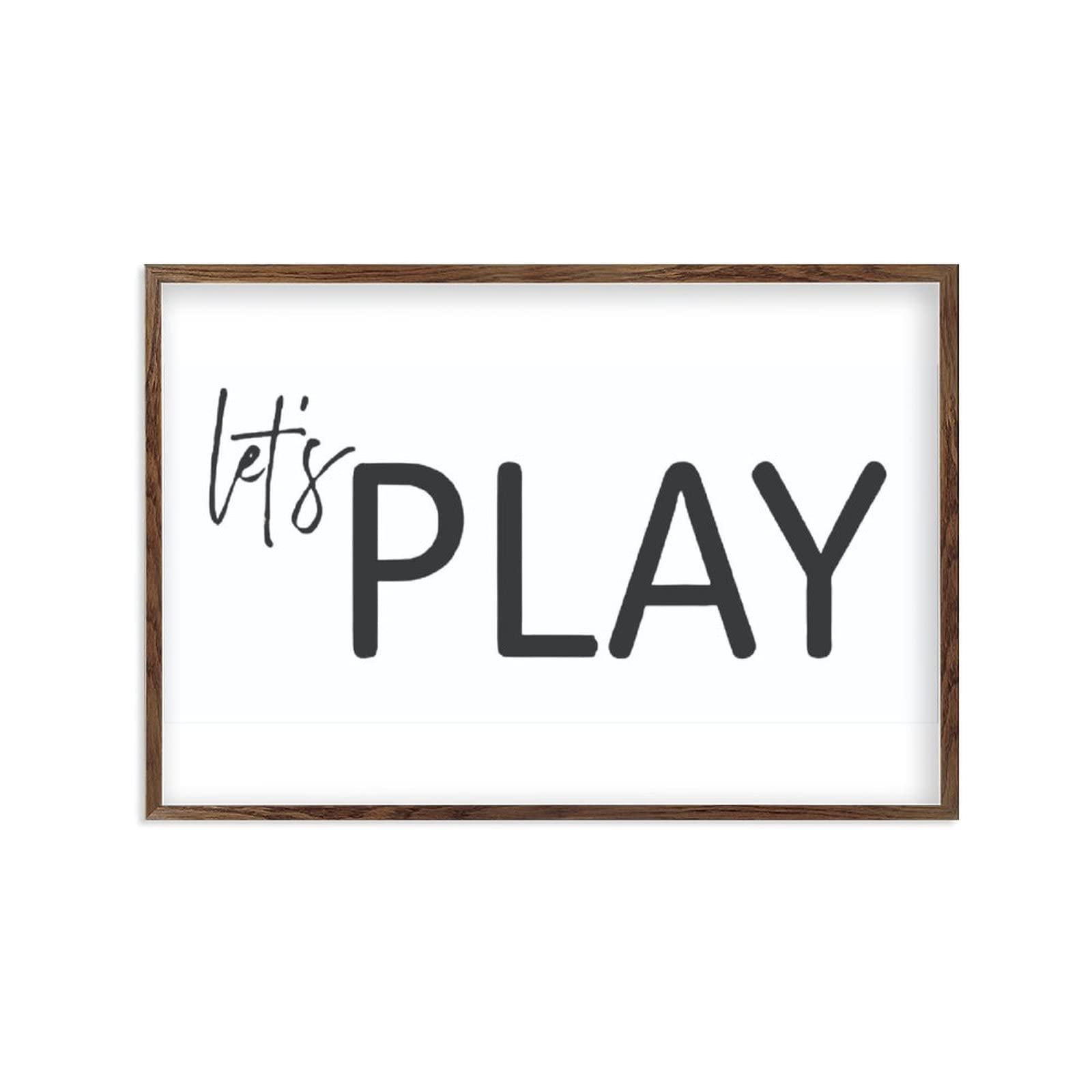 Wood Frame Sign Let's Play Sign Playroom Sign Kids Room Decor Wall Plaque Toy Room Farmhouse Nursery Sign 8 x 12 inch