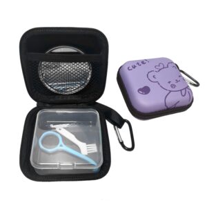 gxamz retainer case travel aligner case mouth guard box with clip, organizer bag, mirror and removal tool set (animal)