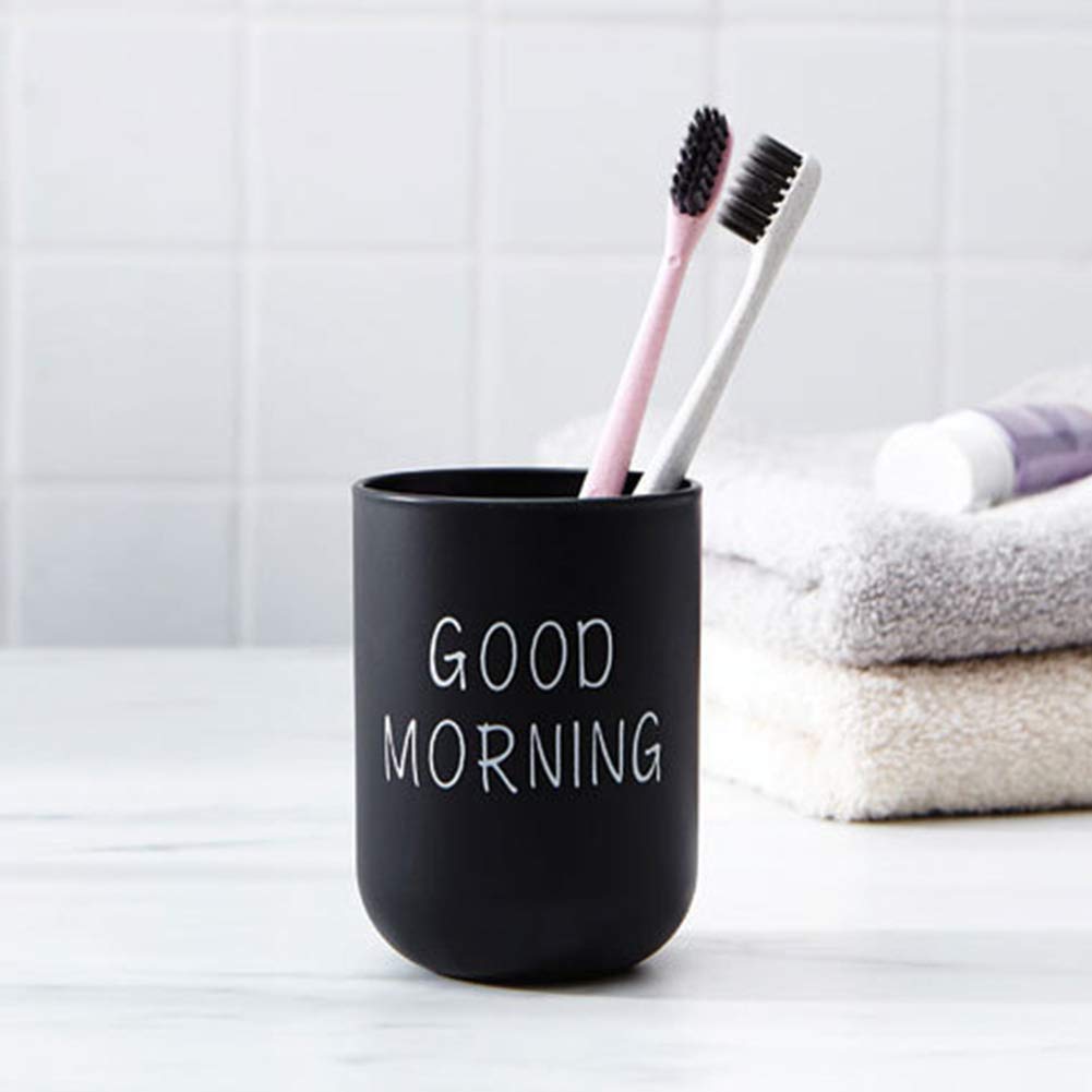 Tumbler Cup Good Morning Cup Toothbrush Holder Toothbrush Cup for Holding Normal Toothbrushes 330ml Lightweight Nice for Home and Travel (Blue)