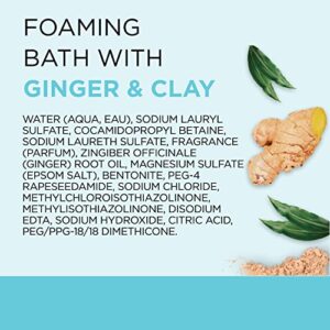 Dr Teal's Foaming Bath with Pure Epsom Salt, Detoxify & Energize with Ginger & Clay, 34 fl oz (Pack of 4) (Packaging May Vary)