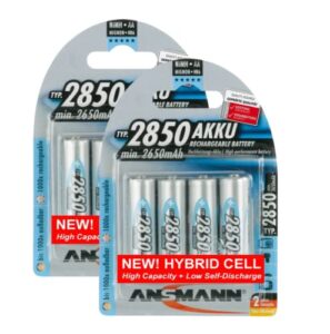 ansmann aa 2850 hybrid high capacity, low discharge rechargeable batteries 8-pack