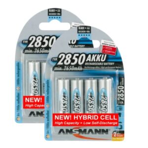 Ansmann AA 2850 Hybrid High Capacity, Low Discharge Rechargeable Batteries 8-Pack