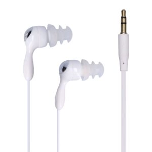 pusokei short cord waterproof headphone, ip68 waterproof shortline in-ear tree earplugs waterproof earphone suitable fit for swimming surfing running(white)