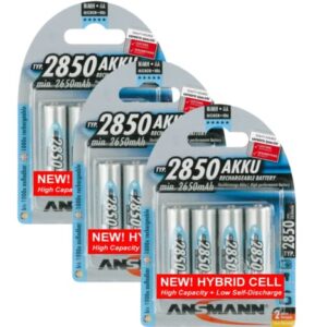 Ansmann AA 2850 Hybrid High Capacity, Low Discharge Rechargeable Batteries 12 Pack