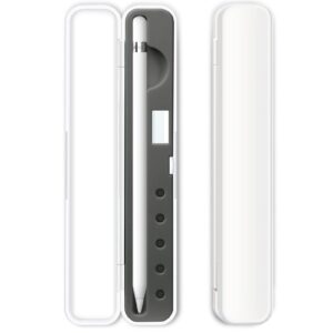 homelove carrying case compatible with apple pencil 1st and 2nd generation,[apple pen accessories case] compact protective pencil case for apple pencil 1st/2nd gen,white with grey inner liner