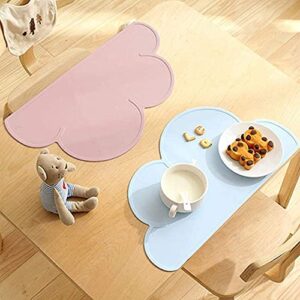 COFHOM Silicone Tablemats, Kids Placemats Non Slip Suction Placemats for Toddler, Heat Resistant Baby Placemats Set That Stick to Table, Portable Easy to Clean and Storage (3 Pack)