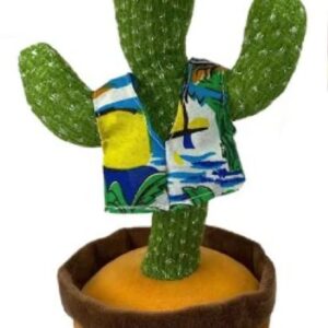 gdTechA Dancing Cactus Toy, TikTok Singing Toy, Lighted Toy, Electronic Repeating Voice for Kids, Cactus Plant Plush, Pets Wriggle Toy, Holiday Mimicking Toy for Kids (Hawaii Style)