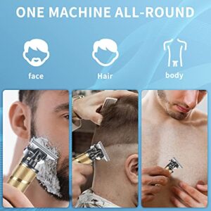 DSP Electric Beard Trimmer for Men Hair Clippers for Hair Cutting Barber Clippers Máquina De Afeitar para Hombre Wireless T Trimmer Hair Clippers with Guide Combs (Gold)