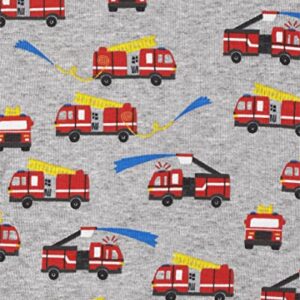 The Children's Place Baby Boys' Unisex and Toddler Snug Fit Cotton Mixed 2 Piece Pajama Sets, Firefighter/Fire Truck 2-Pack, 12-18 Months