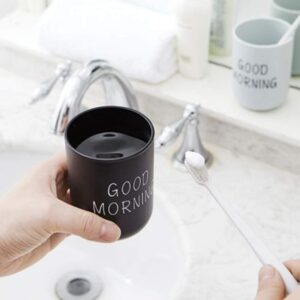 Tumbler Cup Good Morning Cup Toothbrush Holder Toothbrush Cup for Holding Normal Toothbrushes 330ml Lightweight Nice for Home and Travel (Blue)