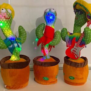 gdTechA Dancing Cactus Toy, TikTok Singing Toy, Lighted Toy, Electronic Repeating Voice for Kids, Cactus Plant Plush, Pets Wriggle Toy, Holiday Mimicking Toy for Kids (Hawaii Style)