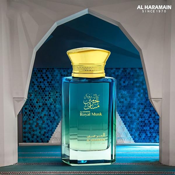 Al Haramain Royal Musk - Arabian Perfume for Women and Men - Unisex Perfume - Long Lasting Perfume for Men and Women - Floral Citrus Scent - 3.3 oz