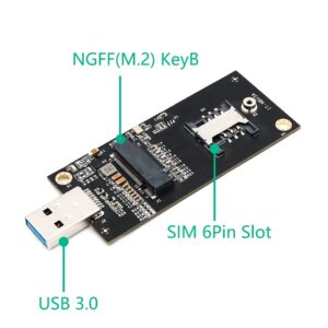 USB to NGFF M.2 Key B Adapter Enclosure with Sim CardSlot for WWAN/LTE Module