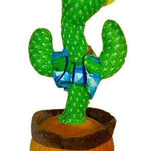 gdTechA Dancing Cactus Toy, TikTok Singing Toy, Lighted Toy, Electronic Repeating Voice for Kids, Cactus Plant Plush, Pets Wriggle Toy, Holiday Mimicking Toy for Kids (Hawaii Style)