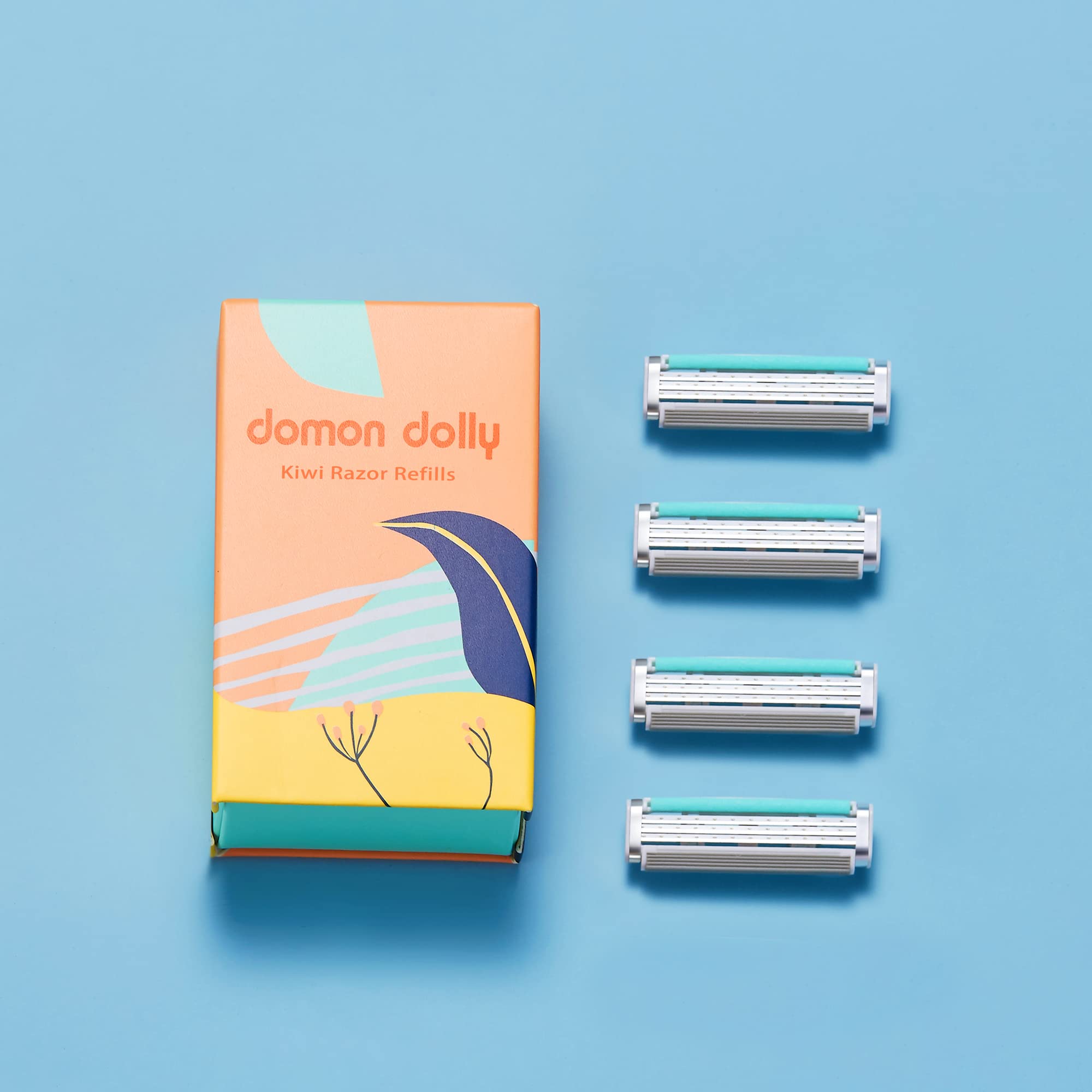 JANECC Domon Dolly Refills Razors for Women 3-Bladed Razor Cartridge Refills, 4 Count Green YDNDT01 1*0.5*0.3