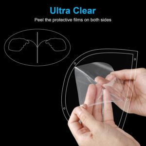 PROTECTOR 5 Pack Safety Face Shields,Ultra Clear Protective Full Face Shield to Protect Eyes, Nose, Mouth - Reusable Anti-Fog Transparent PET Plastic, Goggles