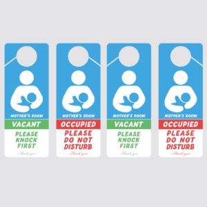 4 packs do not disturb door hanger sign, mother's room door sign, double sided, please do not disturb sign using for mother' s room, feeding room, nursing room（9'' x 3.5'')