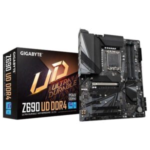 gigabyte z690 ud ddr4 atx motherboard - supports 12th gen intel core processors (lga 1700), ddr4-5333mhz(oc) memory, 2.5gbe lan, 1x pcie 5.0 x16 slot, 3x nvme pcie 4.0 x4 m.2 & usb 3.2 gen 2x2 type-c