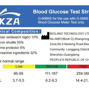 IKZA G-666BS Blood Glucose Test Strips, Include 100 Diabetes Blood Test Strips and 100 Lancets Compatible G-666B, Pain Reduction Design, Glucometer Accessories, Glucose Meter Test Strips for Home Use