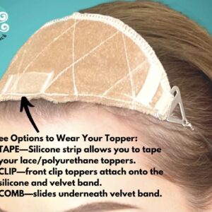 Thin Hair Thick Wig Grip, Topper Grip, Wig band for keeping wigs in place, Velvet Wig Grip, Wig band grip, Hair pieces and wiglets, Bonus stay-put tab included. Patent-pending Wig Top Grip.