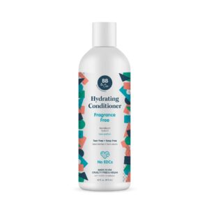 bb&co hydrating conditioner — fragrance free — 16 oz — tear free & soap free — no edcs — safer for baby — good for the whole family — made in usa white, 2012001