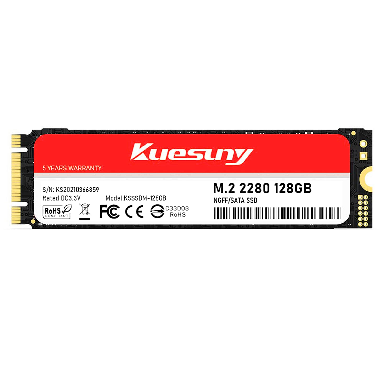 Kuesuny 256GB M.2 2280 PCIe Gen 3X4 NGFF Internal SSD, Solid State Drive, Up to 2000MB/s for Latop and PC(256GB, M.2 2280)